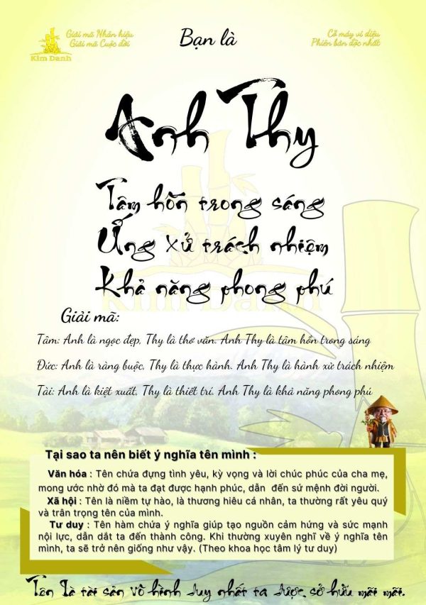 Ý nghĩa tên Anh Thy - Học Viện Kim Danh